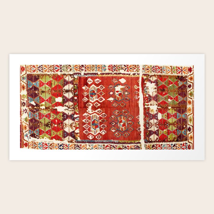 Hotamis Antique Turkish Karapinar Kilim Print Art Print by Vicky Brago ...