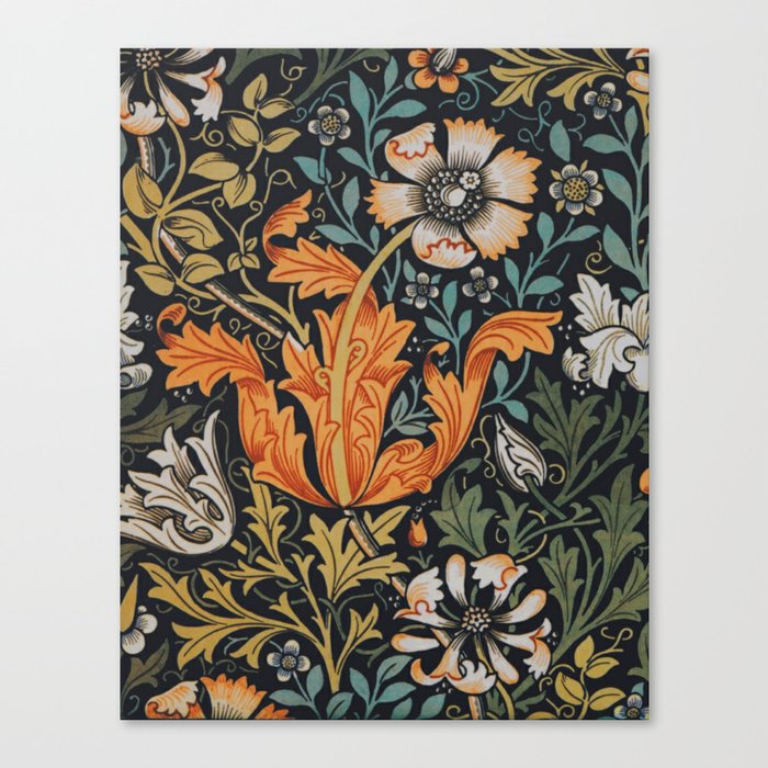 William Morris honeysucklea flower, William Morris floral design Canvas ...