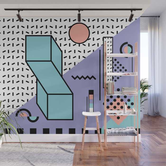 Memphis Pattern - 80s Retro - Pastel Colors Wall Mural by Studio ...