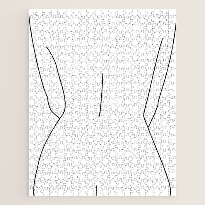 Back Female Figure Nude Sketch Jigsaw Puzzle By Graphicworldts