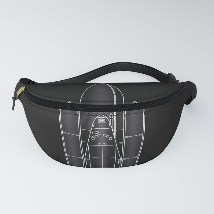 NASA Space Shuttle Blueprint in High Resolution (all black) Fanny Pack ...
